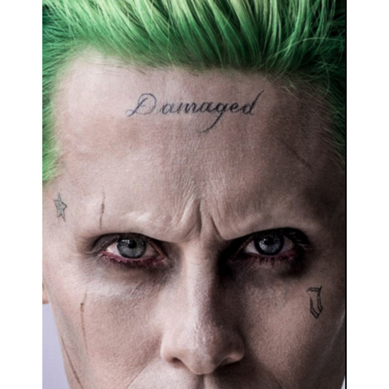 Tatouage visage le Joker Damaged