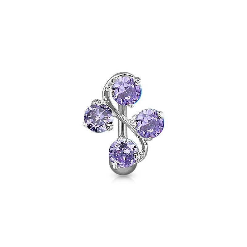 Piercing nombril inversé Cristal Trefle - Tarawa.com