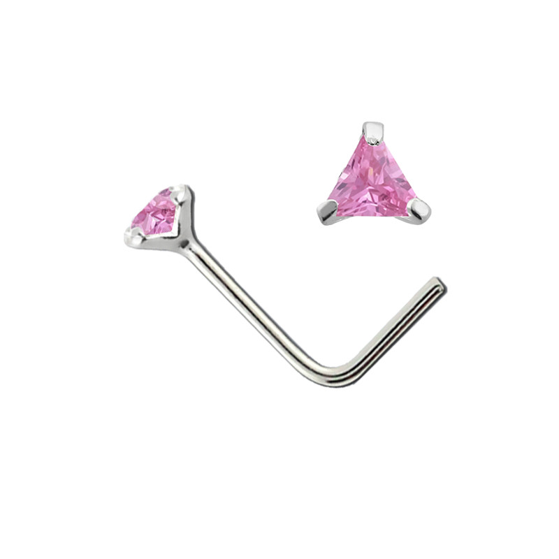Piercing nez strass triangle en argent