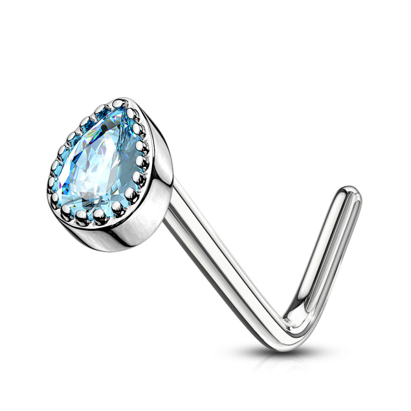Piercing nez L en acier chirurgical goute