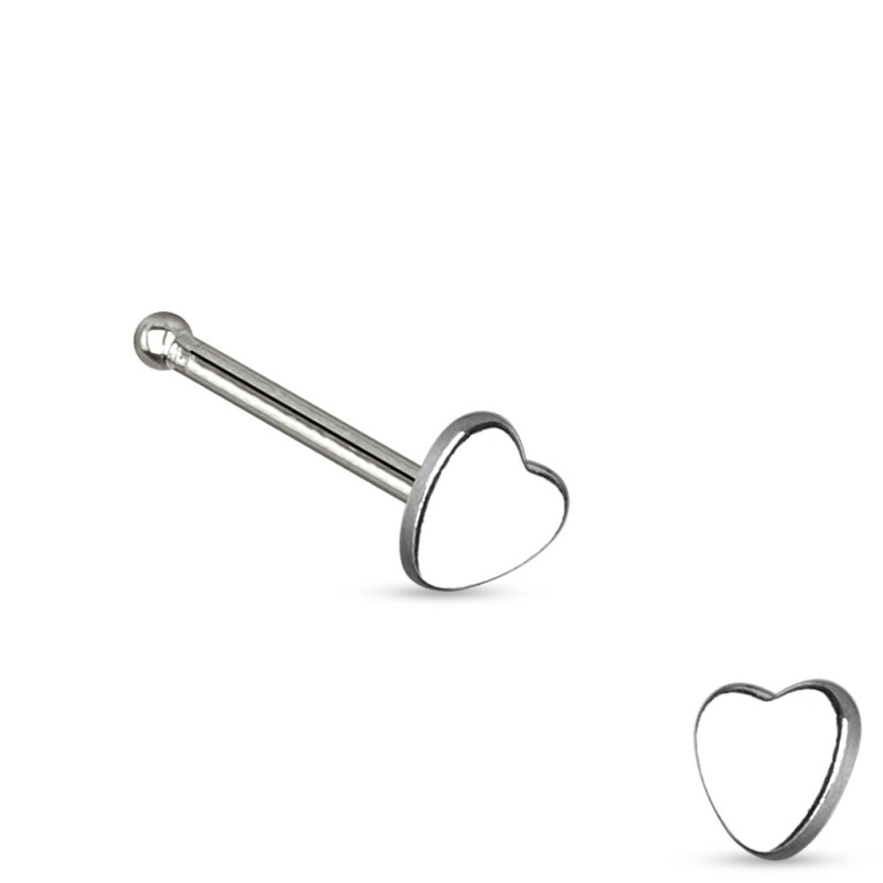 Piercing nez tige droite cristal rond - Stud nez