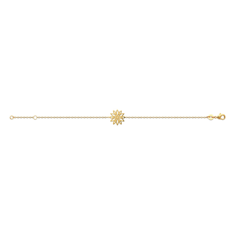 Bracelet plaqué or fleur